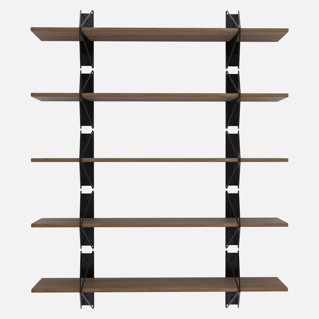 Strut Shelving System, Short, Black & Walnut | Souda
